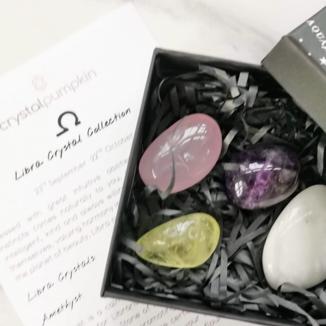 Libra Crystal Set Zodiac Star Sign - Gemstone Set for Librans ...