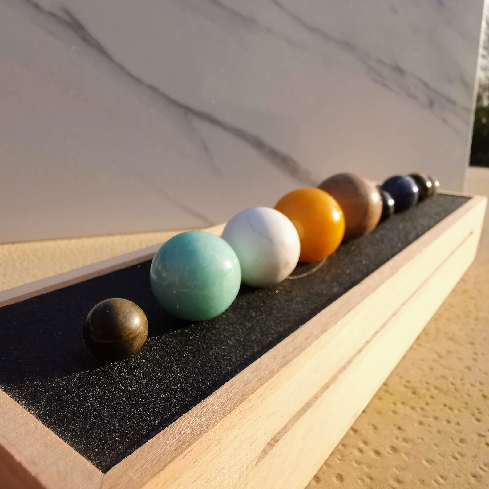 Solar System Gemstone Planet Set. 9 stunning planets carved | Etsy