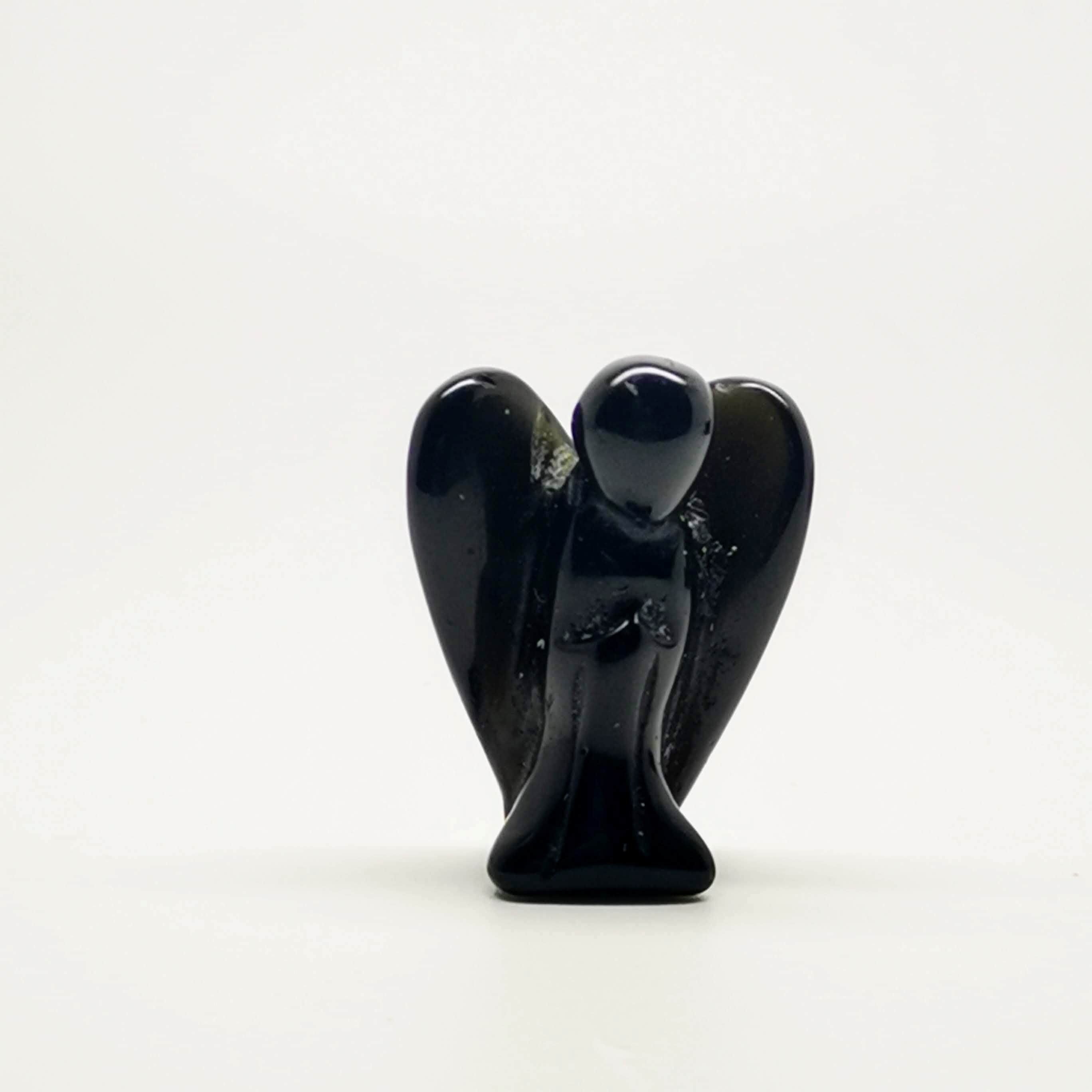 Black Obsidian Pocket Angel - Crystal Gemstone Guardian Angel. High ...