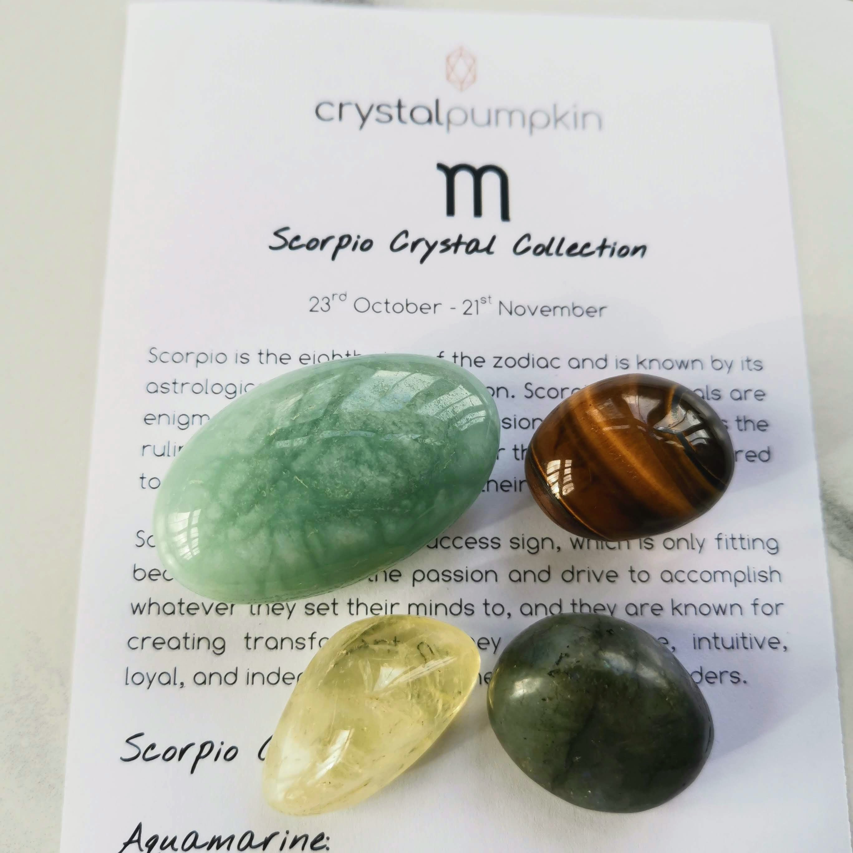 Scorpio Crystal Set Zodiac Star Sign - Gemstone Set for Scoripans ...