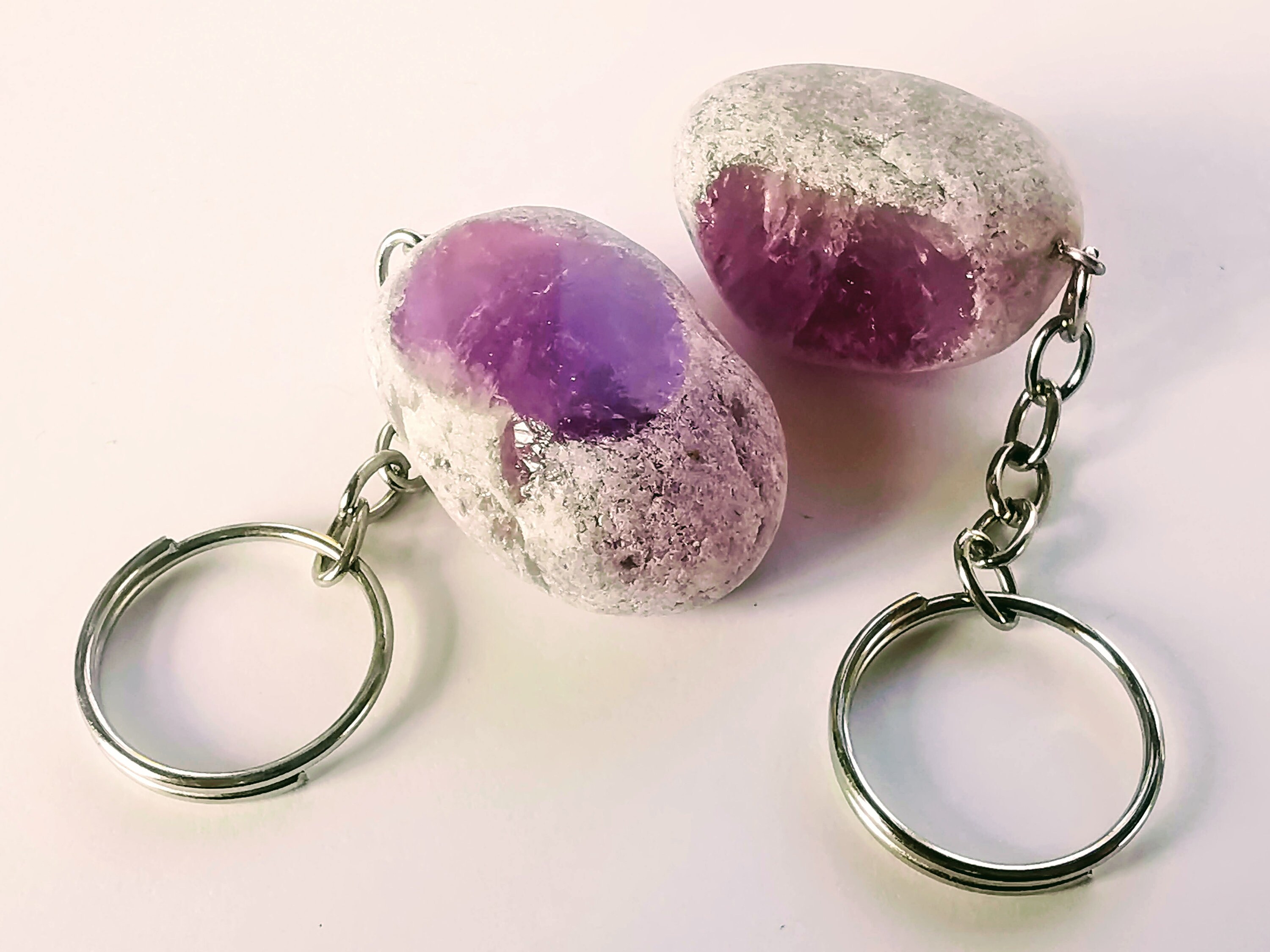Amethyst Key Ring Dragons Egg Keyring. Healing Crystal Keyring ...