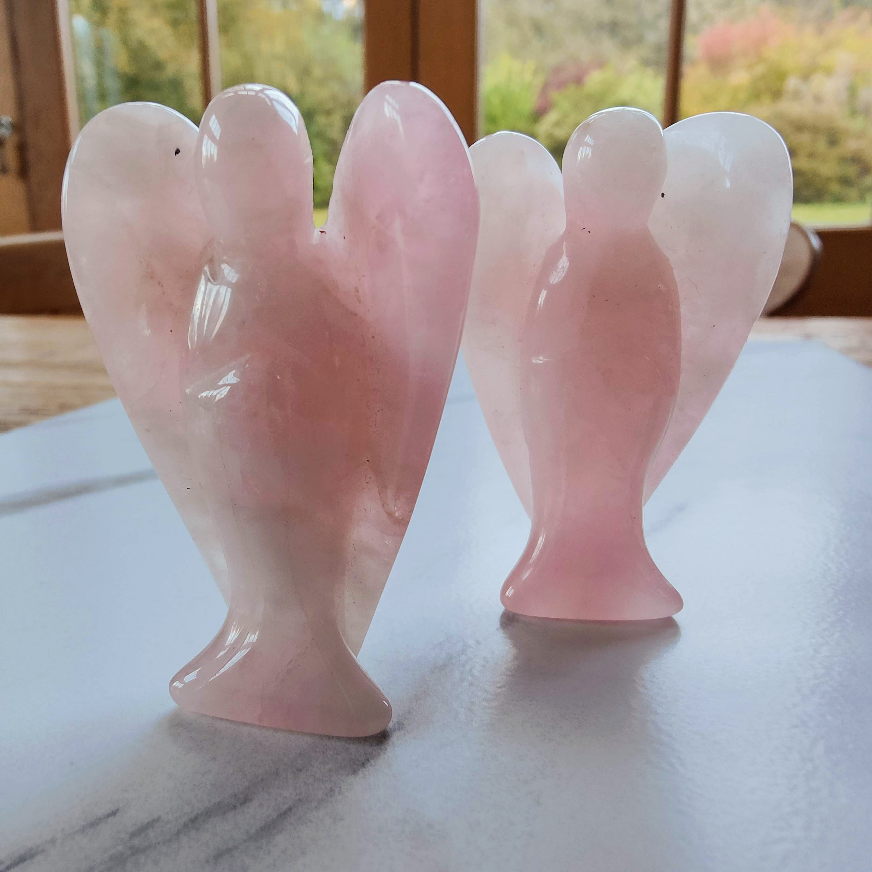 Rose Quartz Angel Large 3 inch - Crystal Gemstone Guardian Angel. High ...