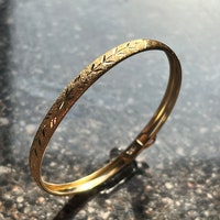 22ct Yellow Gold Solid Round Wire Handmade Plain Bangle 16.5gm ...