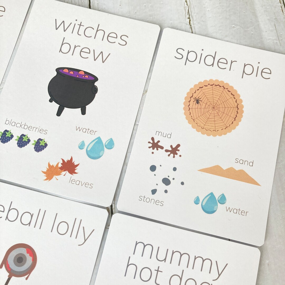 Halloween Mud Kitchen Recipe Flashcards - Etsy