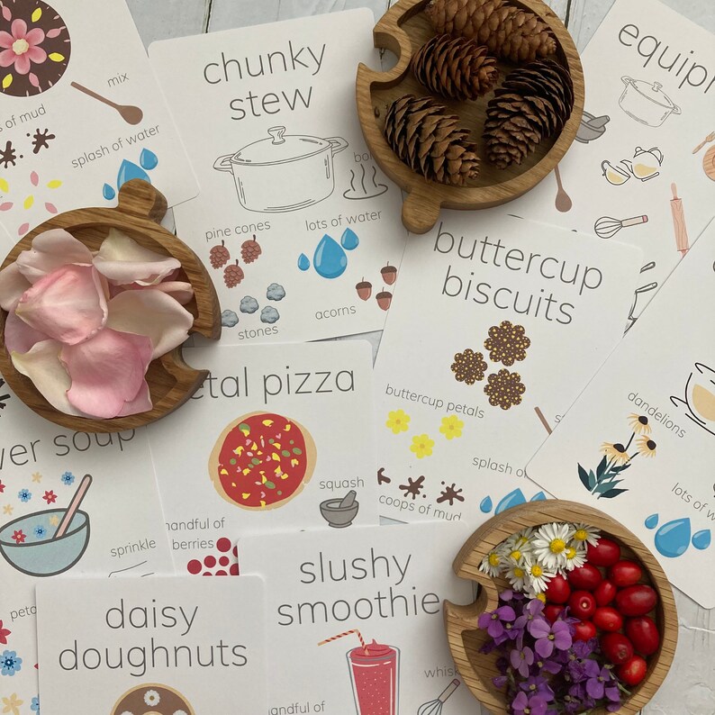 Mud Kitchen Recipe Flashcards | Etsy