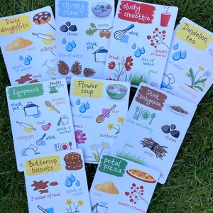 Mud Kitchen Recipe Flashcards - Etsy
