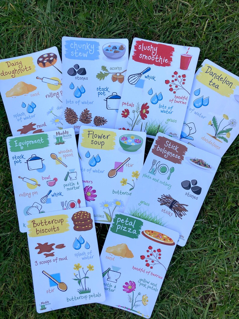 Mud Kitchen Recipe Flashcards - Etsy