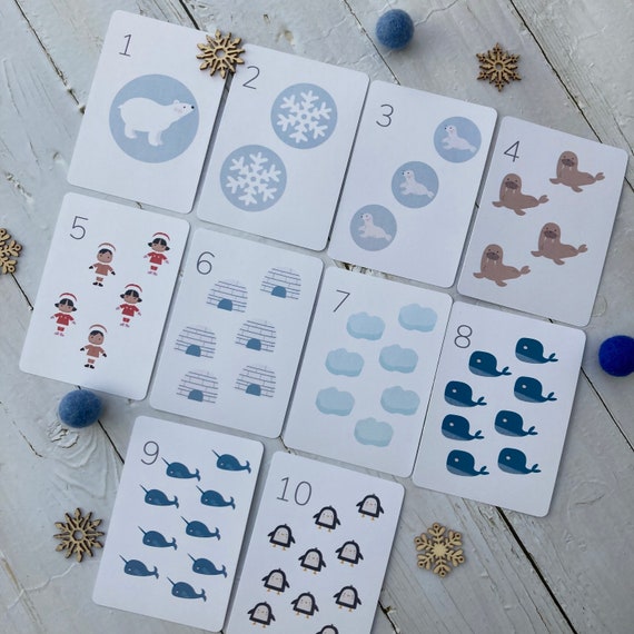 Arctic Themed Number Cards - Etsy UK