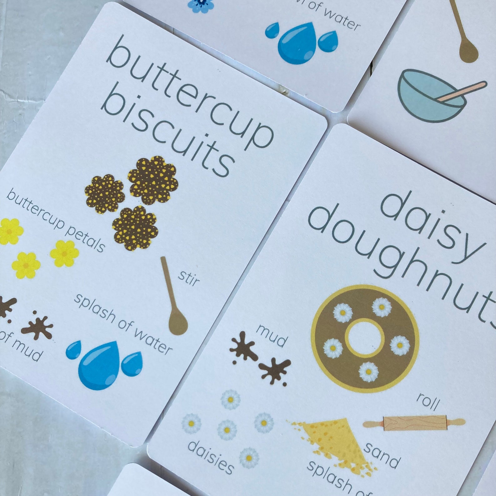 Mud Kitchen Recipe Flashcards - Etsy