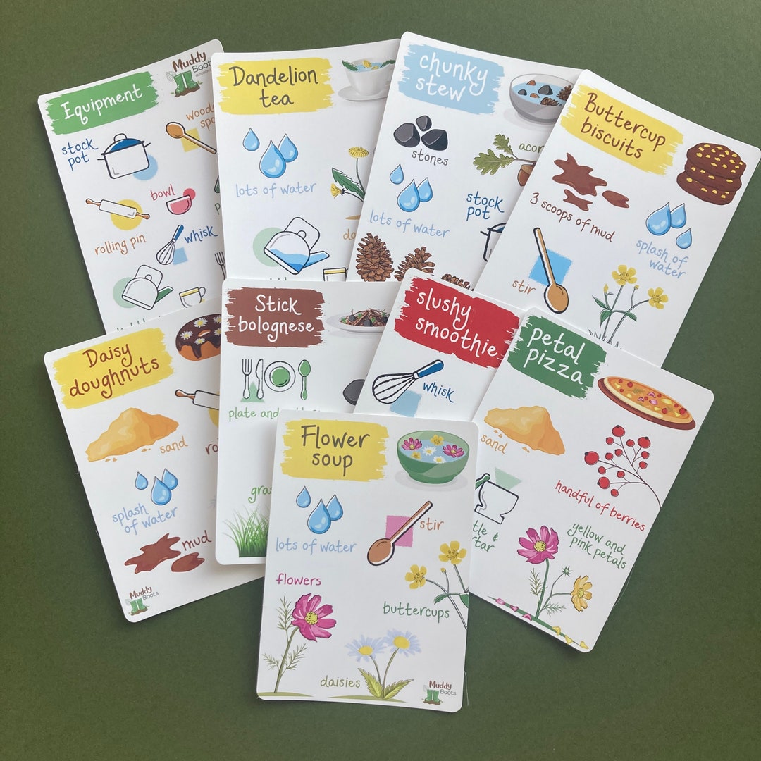 Mud Kitchen Recipe Flashcards - Etsy