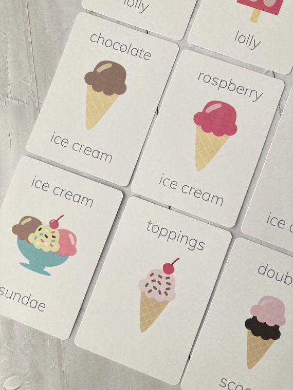 Ice Cream Flashcards | Etsy