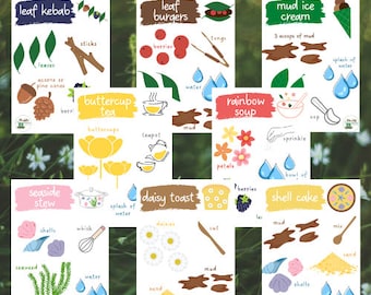 MUD KITCHEN CARDS, Mud Pie, Recipe Cards, Learning, Math, Numbers ...