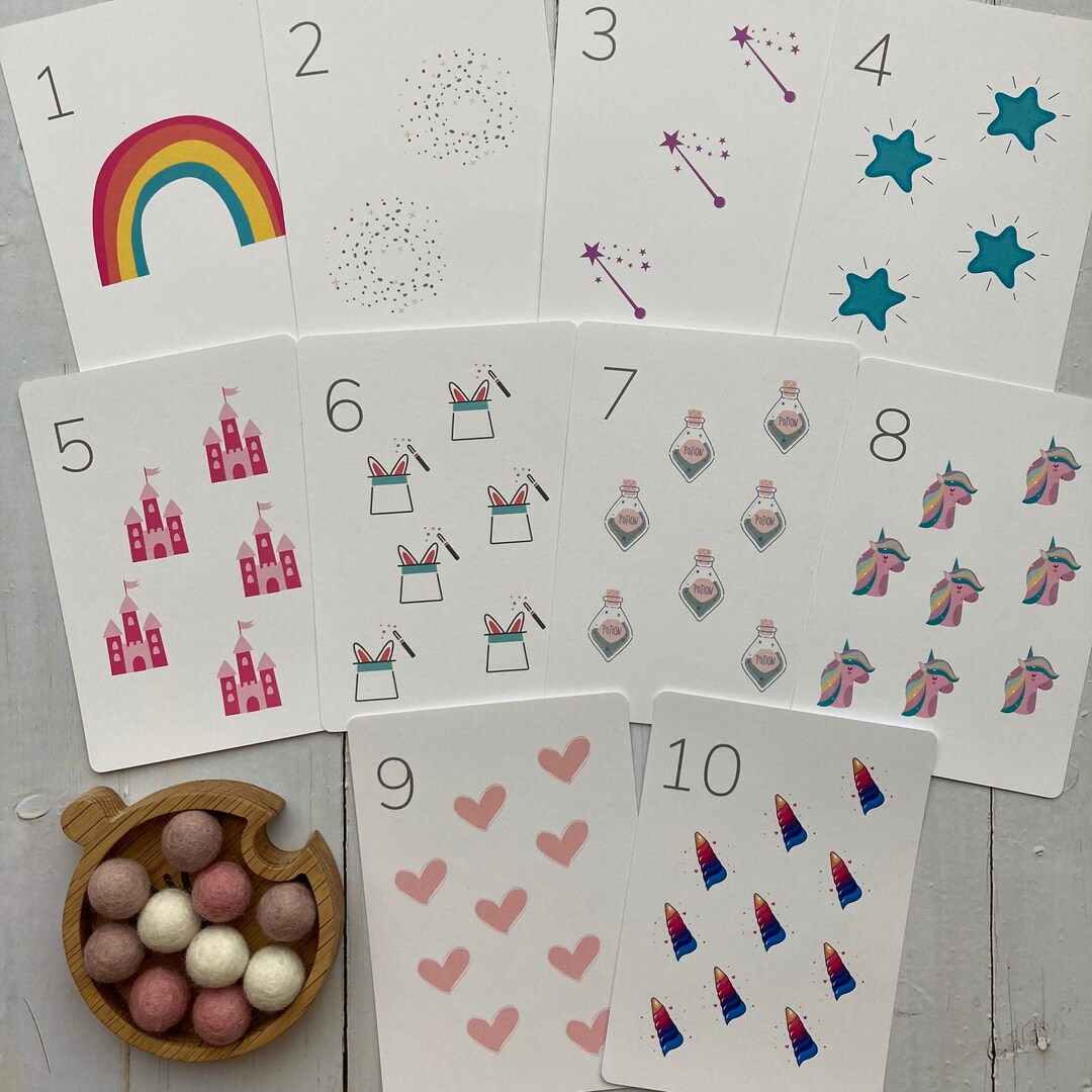 Unicorn Dreams Number Flashcards - Etsy