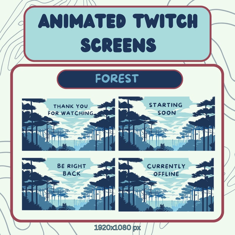 Twitch Overlays, Blue Animated Stream Package Banner Chat Widget Twitch ...