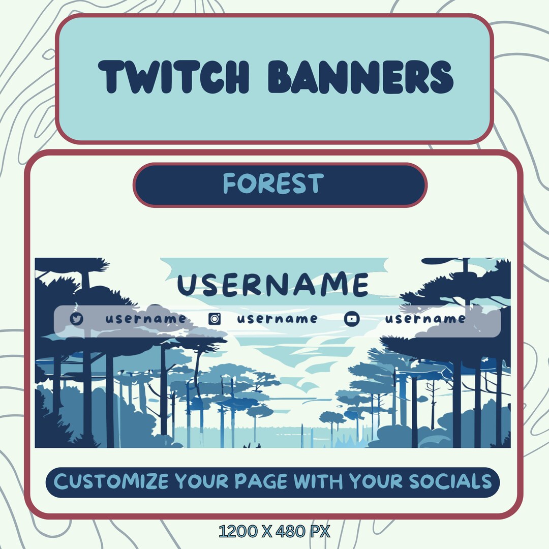 Custom Twitch Banner Blue Stream Package Banner Twitch Profile - Etsy