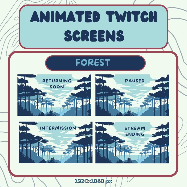 Twitch Overlays, Blue Animated Stream Package Banner Chat Widget Twitch ...