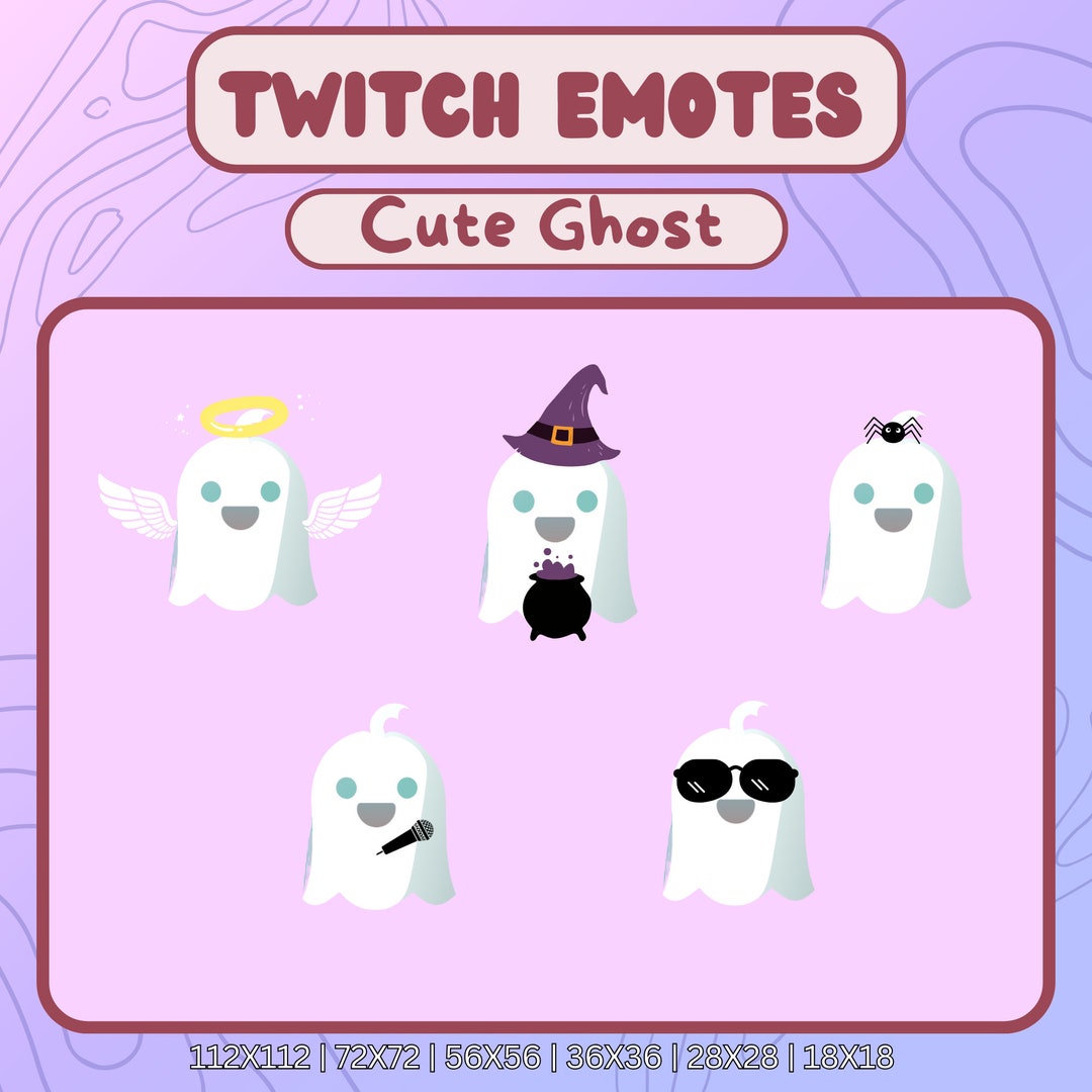 Twitch Emotes Ghost Pink Stream Emote Package Banner Chat Widget Twitch ...