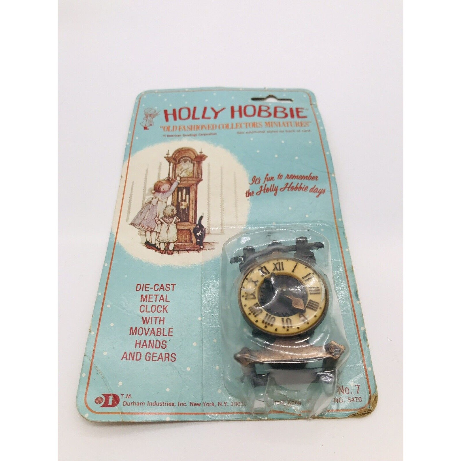 Holly Hobbie Diecast Miniatures Metal Clock Mini Vintage Hong Kong 1974 ...