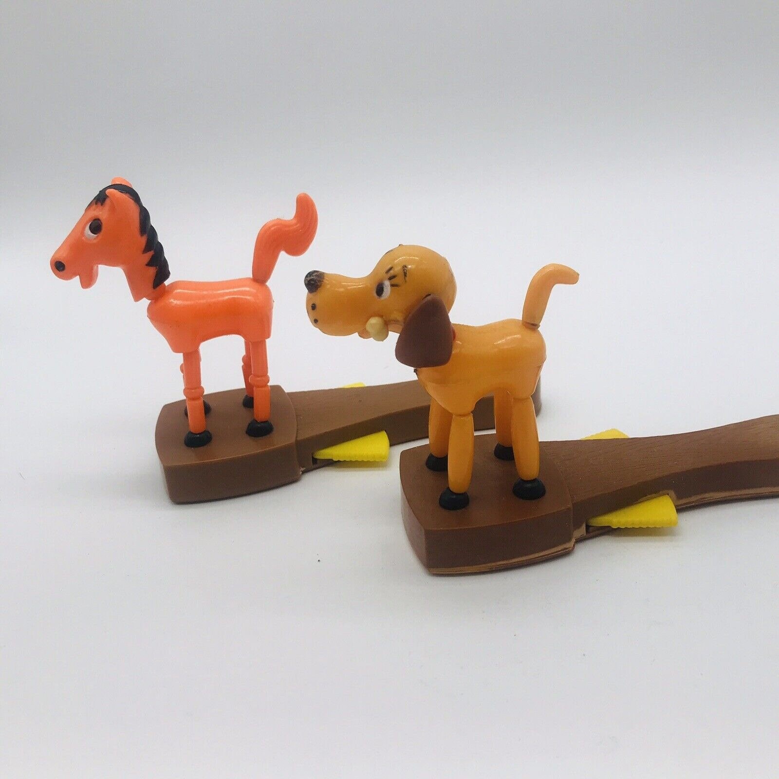 Donkey & Dog Vintage Push Paddle Puppets Collapsing Toys Lot of 2 ...