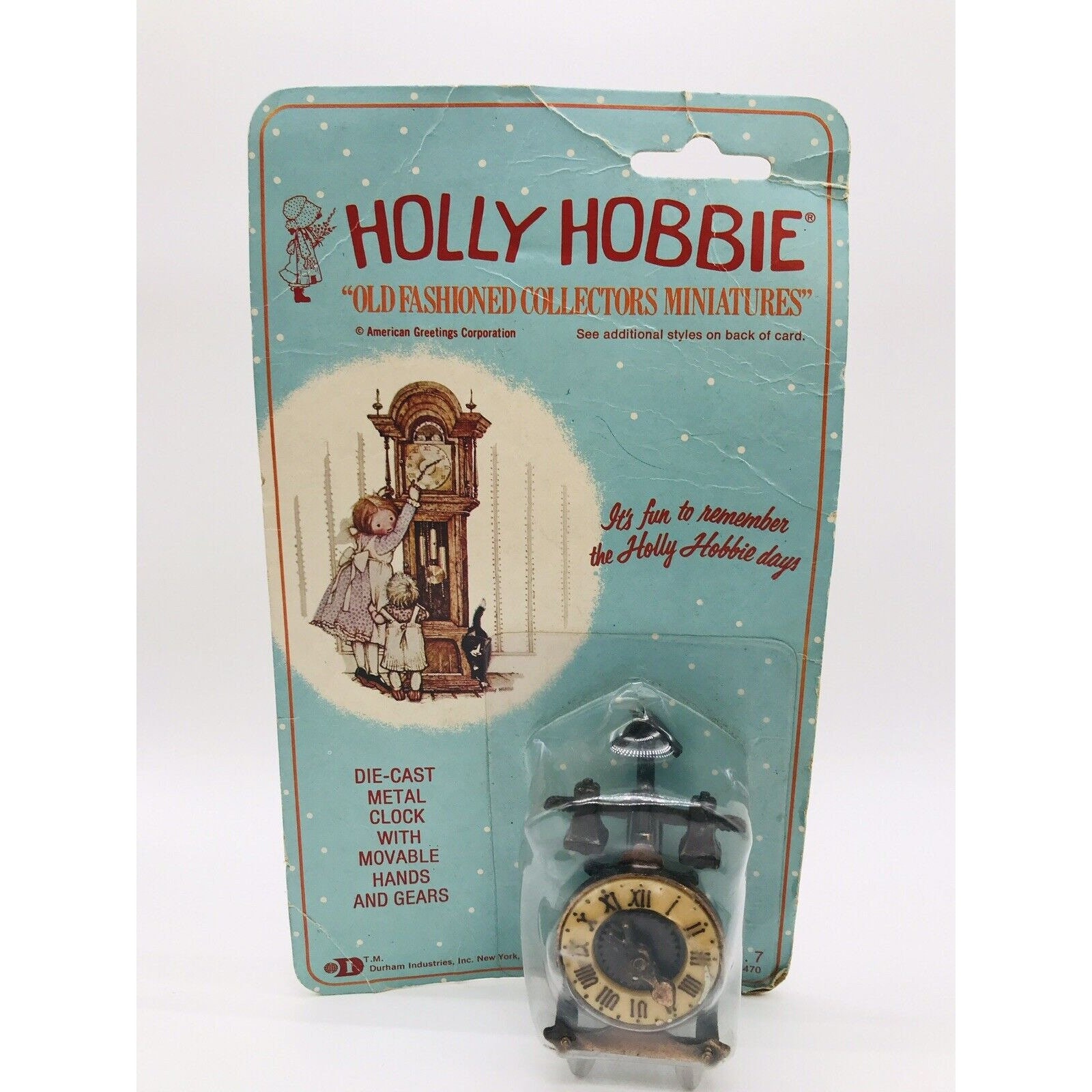 Holly Hobbie Diecast Miniatures Metal Clock Mini Vintage Hong Kong 1974 ...
