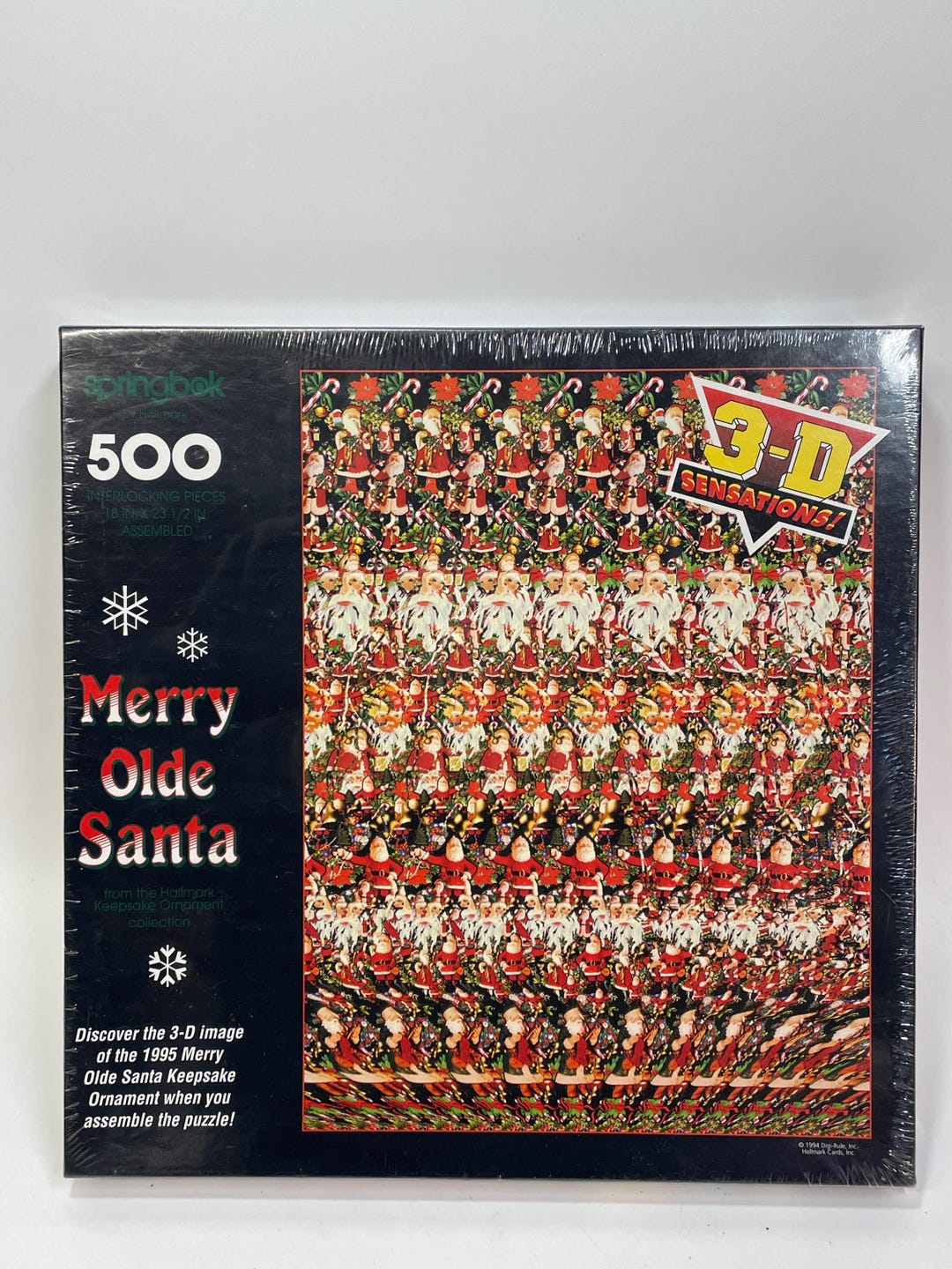 Christmas Puzzle Hidden Image Stereogram 500 Pc Puzzle Merry Olde Santa ...