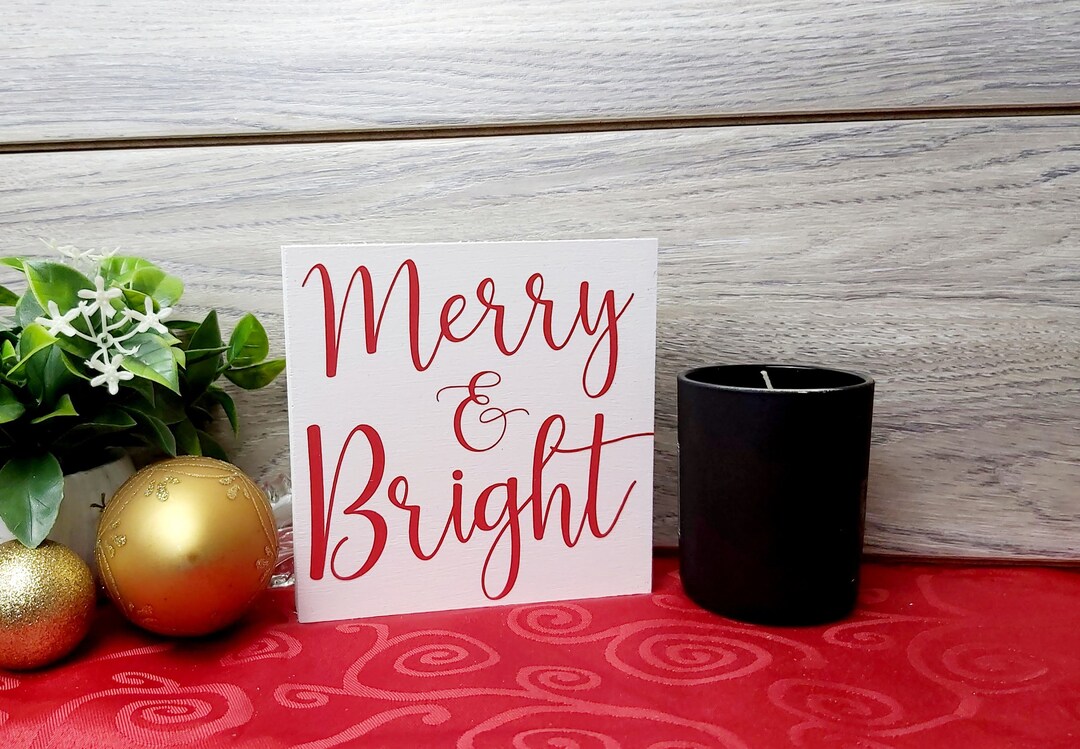 Square Wood Christmas Signs Merry Christmas Sign Feliz Navidad Sign ...