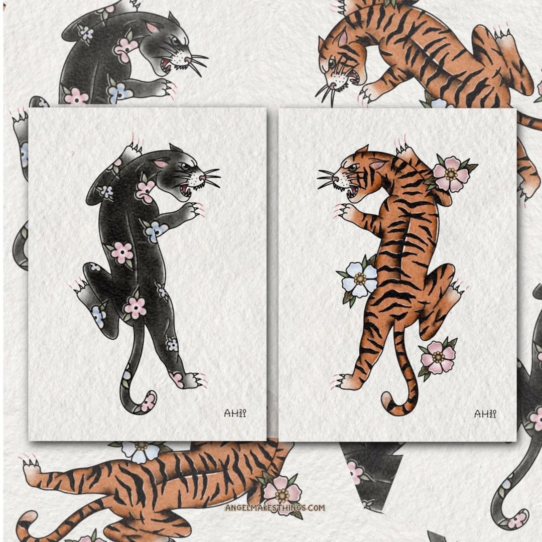 Tiger + Panther Flash Prints - Etsy