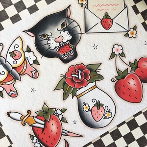 Strawberry Flash Print - Etsy