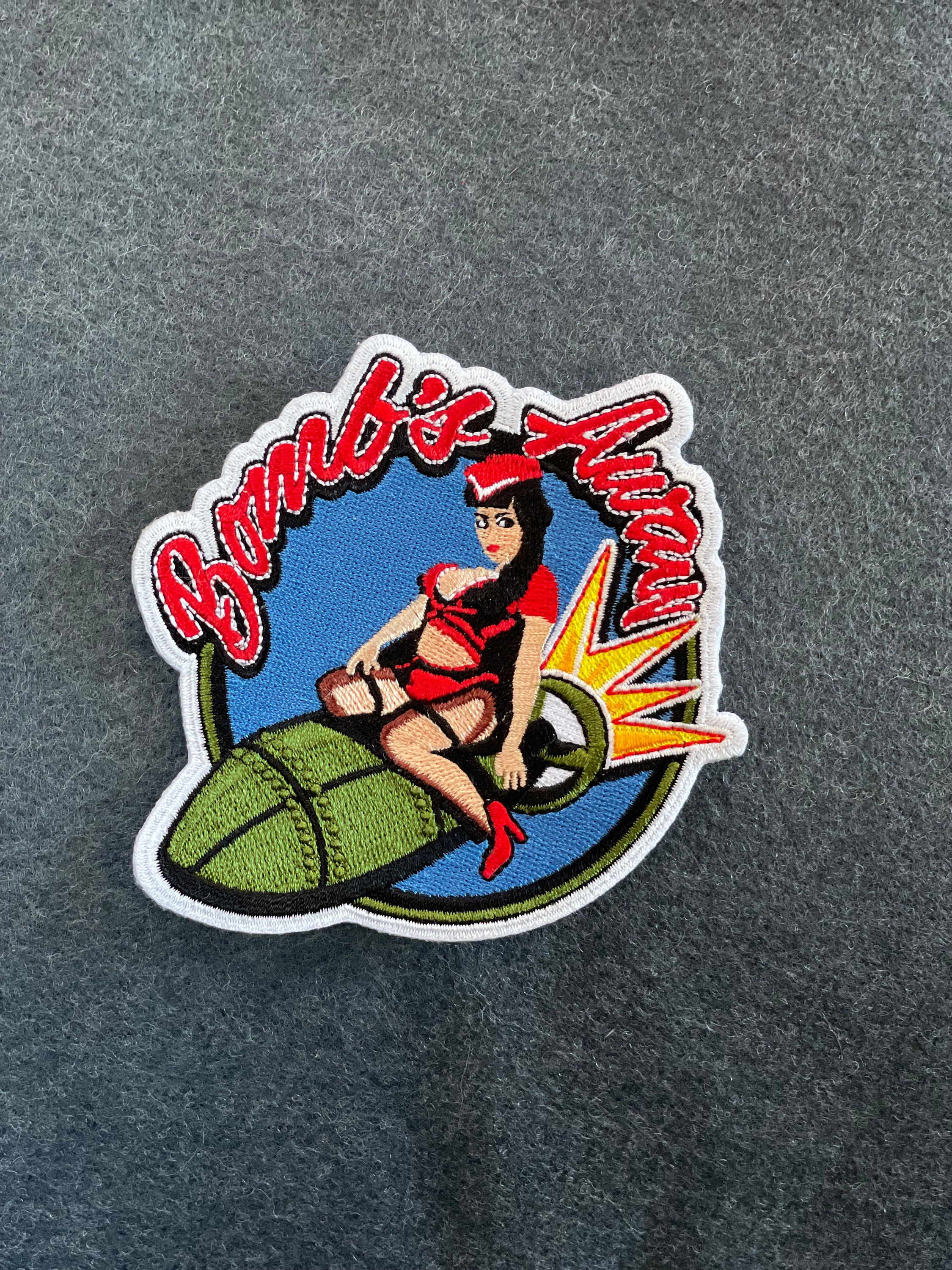 PIN UP GIRL Bombs Away Patch, Collectible War Patches, Good Luck Charm ...