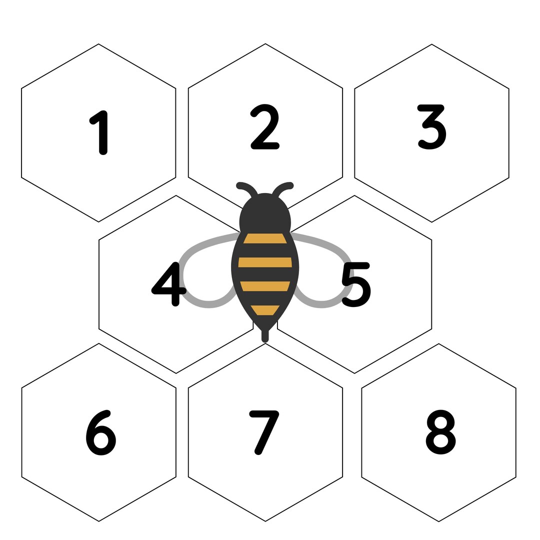 Bee Number Learning PNG - Etsy