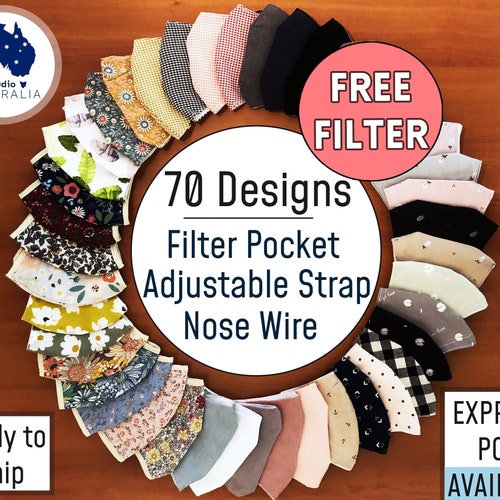 3-layered Face Mask Australian Made Reusable & Washable - Etsy Australia