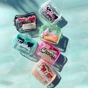 Personalized Clear Bag, Monogram Gifts, Waterproof Toiletry Bag Pouch ...