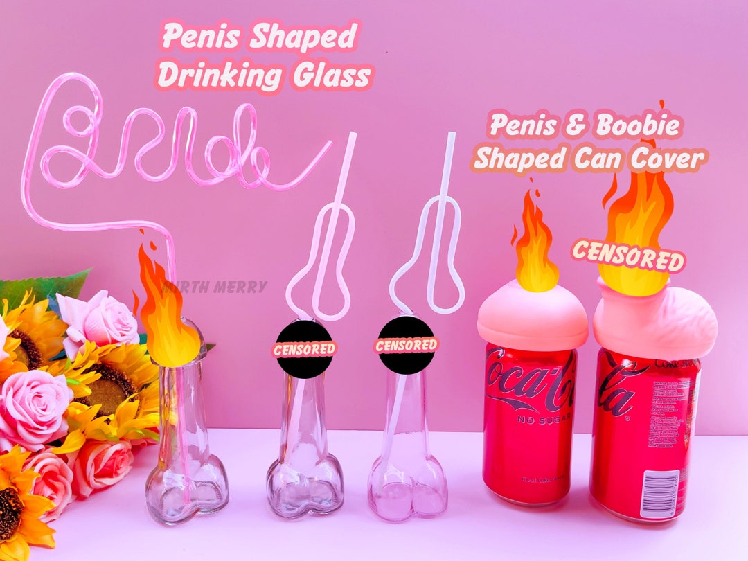 Penis Shaped Drinking Glass, Penis Shot Glass, Penis Beer Can Topper ...