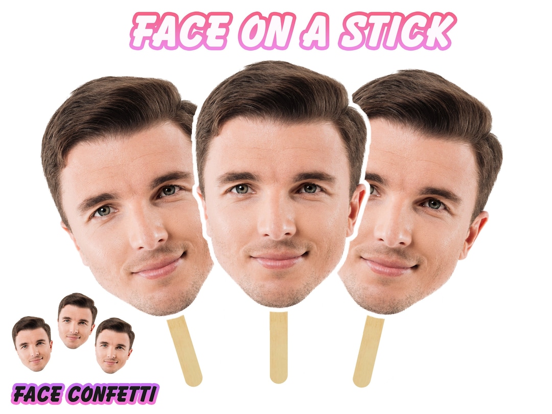 Face on a Stick Big Head Cutouts, Bachelorette Party, Groom Face, Bride ...