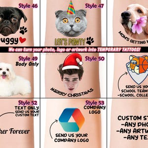 Custom Face Tattoos, Birthday Tattoos, Custom Temporary Tattoos, Party ...