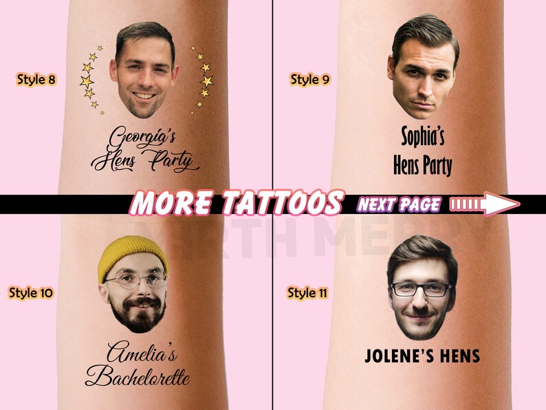 Bachelorette Party Tattoos Custom Temporary Tattoos Hens - Etsy Australia