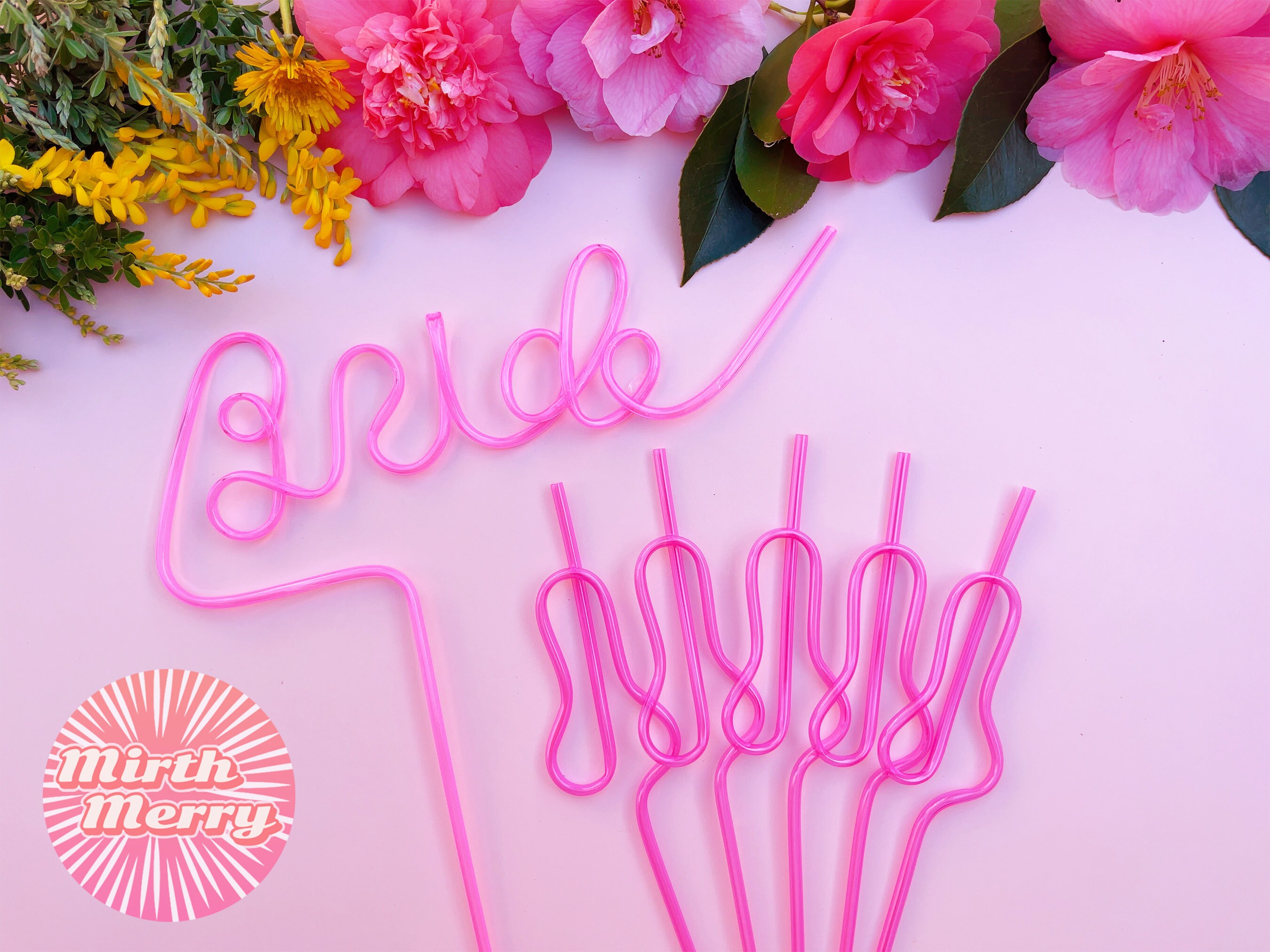 Hot Pink Swirly Penis Straw Bride Straw Bachelorette Party - Etsy Australia
