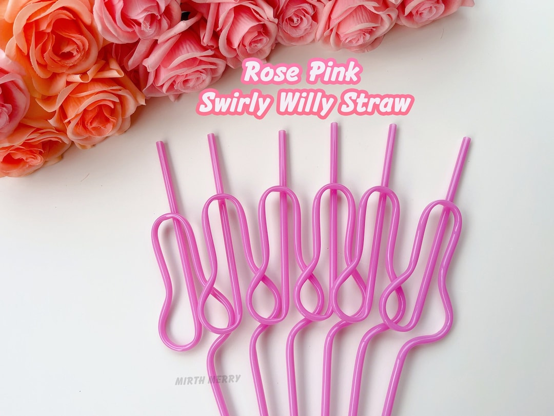 Rose Pink Swirly Willy Straw Bachelorette Party Decorations Bride to Be ...