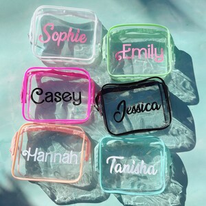 Personalized Clear Bag, Monogram Gifts, Waterproof Toiletry Bag Pouch ...