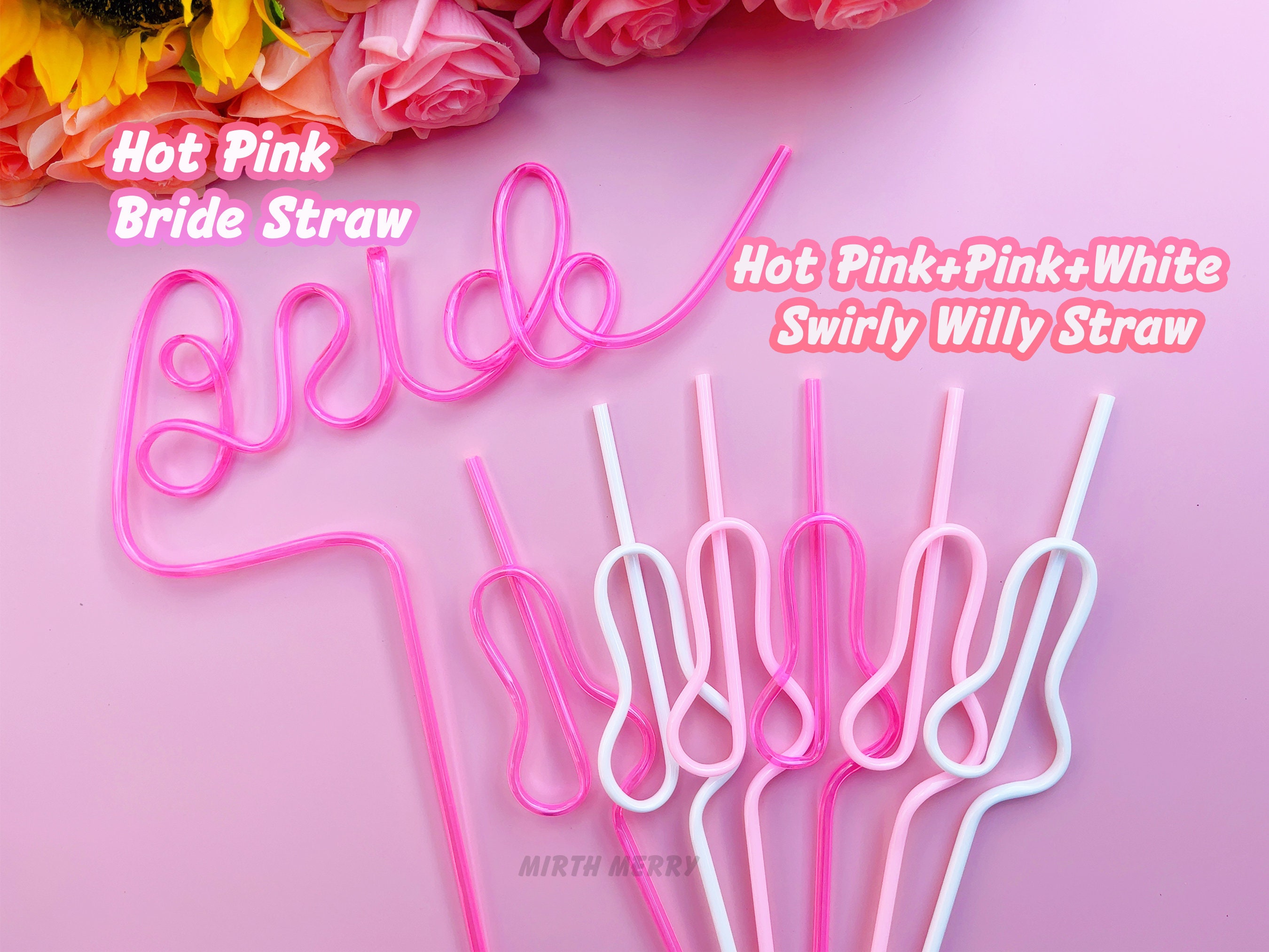 Hot Pink Pink and White Penis Swirly Willy Straw - Etsy Australia