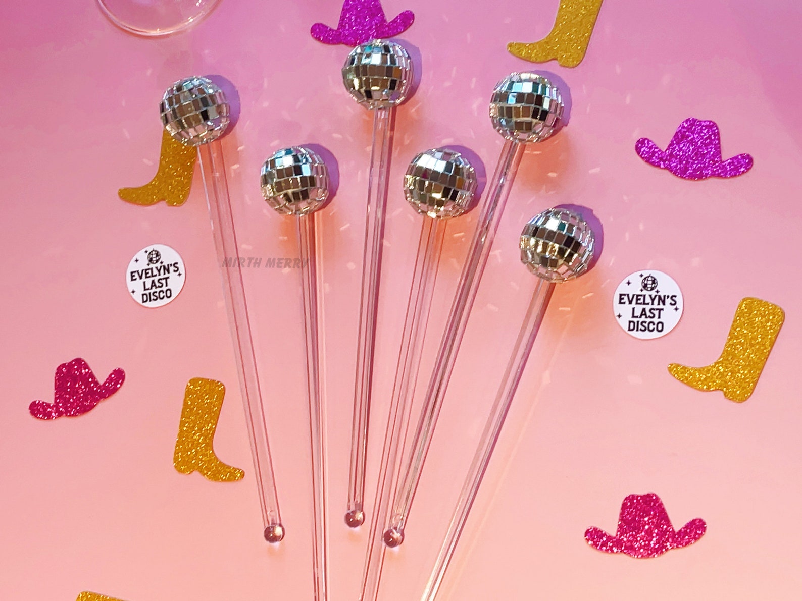 Disco Ball Drink Stirrers 6 Pack, Last Disco Hen Party Favors, Disco ...