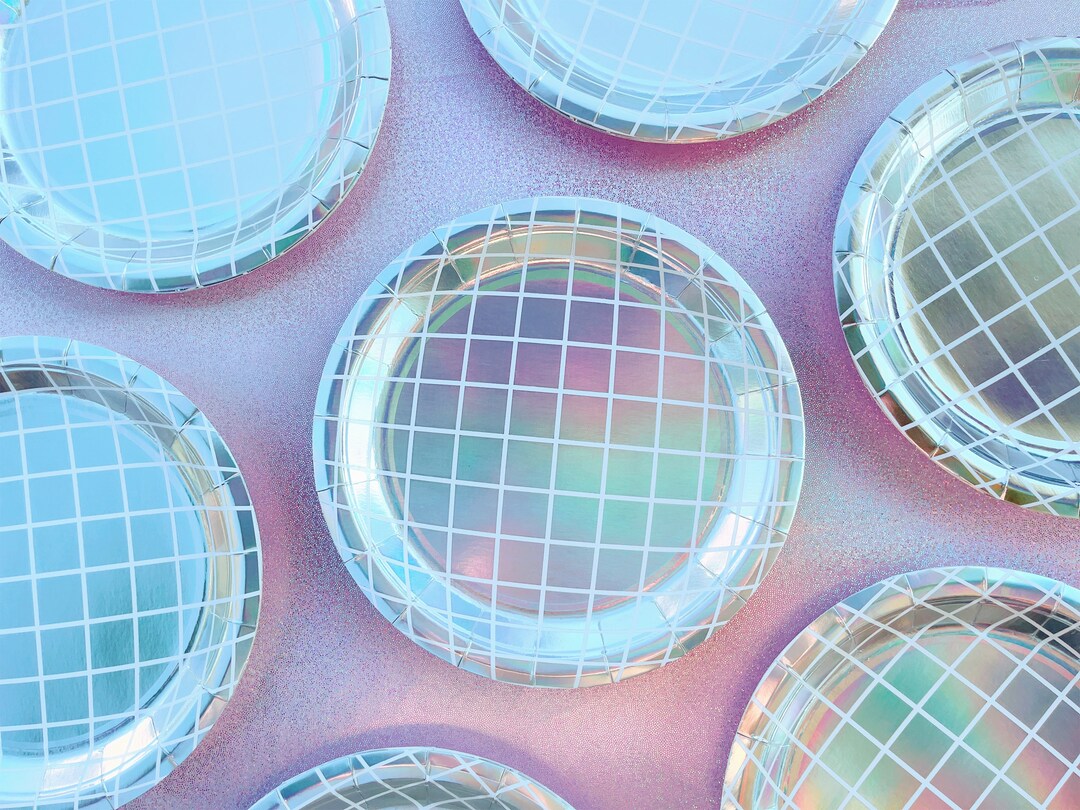 Disco Ball Iridescent Paper Plates - 20 Pack, 9" | Hen Party Paper ...