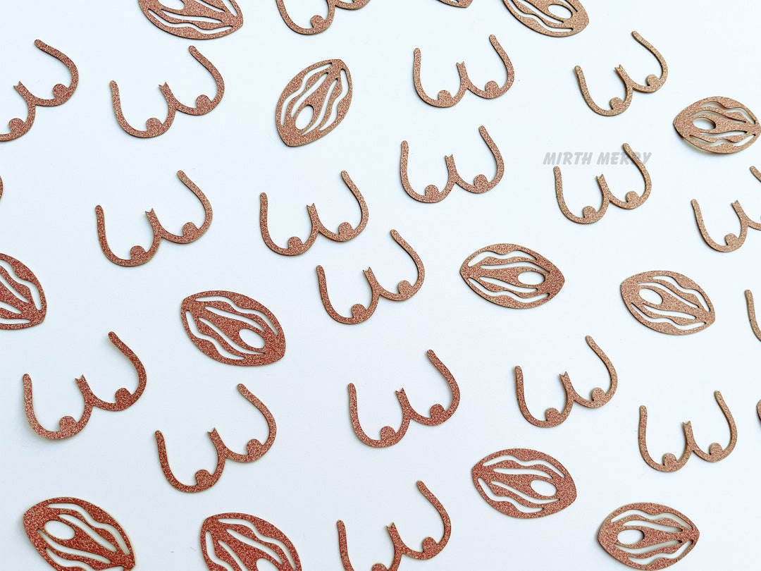 Rose Gold Glitter Boob And Vagina Confetti Bachelorette Party Favor