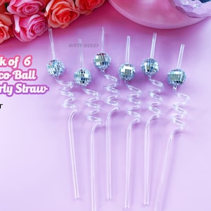 Pink Disco Ball Swirly Straw, Last Disco Hen Party Favors,disco Cowgirl ...