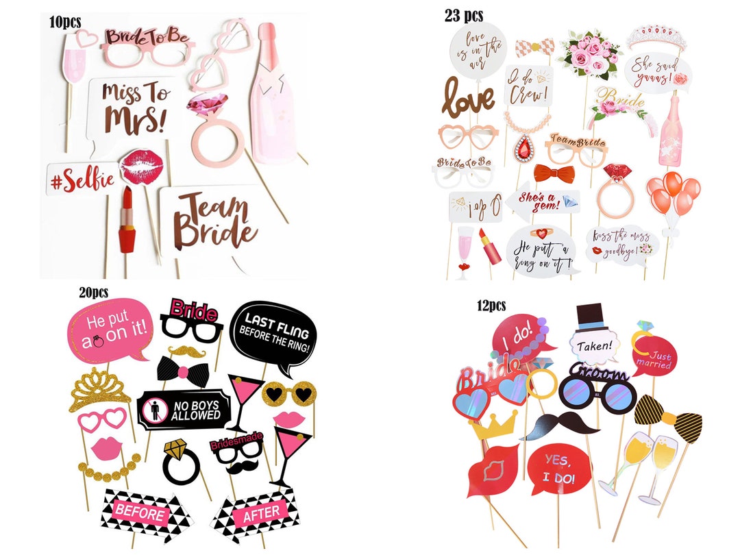Photo Booth Props Bachelorette Party Games, Bride to Be Bridal Shower ...
