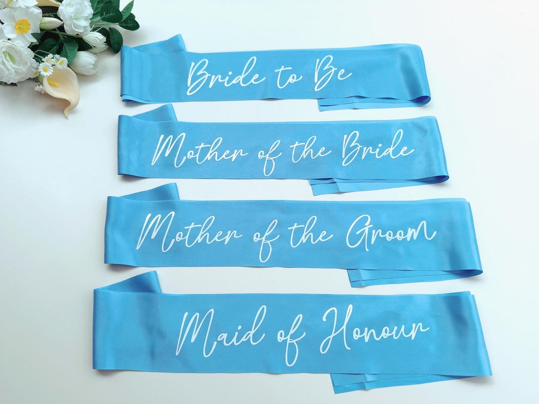 Bride to Be Sash - Hen Party Sash, Sash in Steel Blue - Mother of the ...