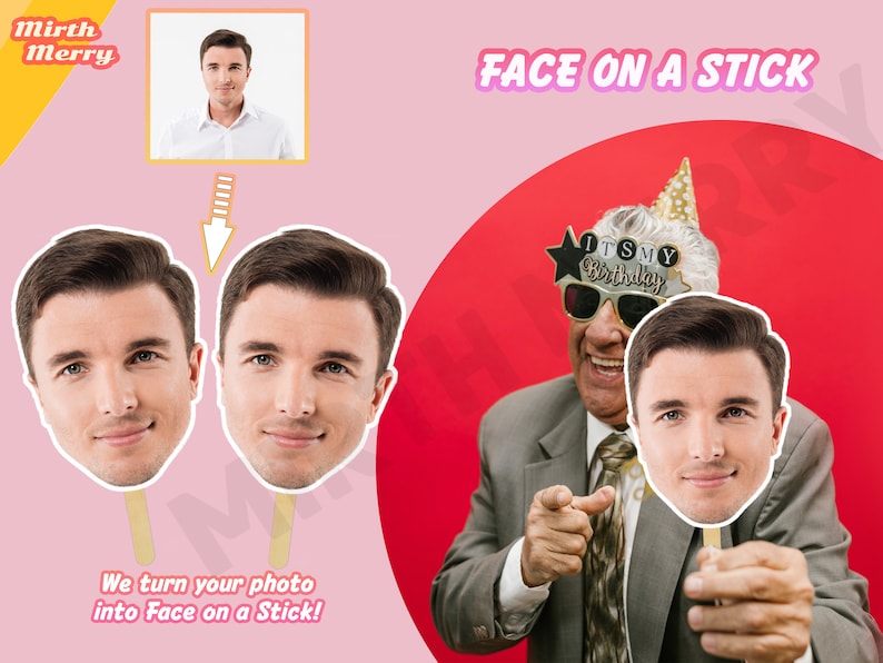 Face on a Stick Big Head Cutouts Bachelorette Party Groom - Etsy