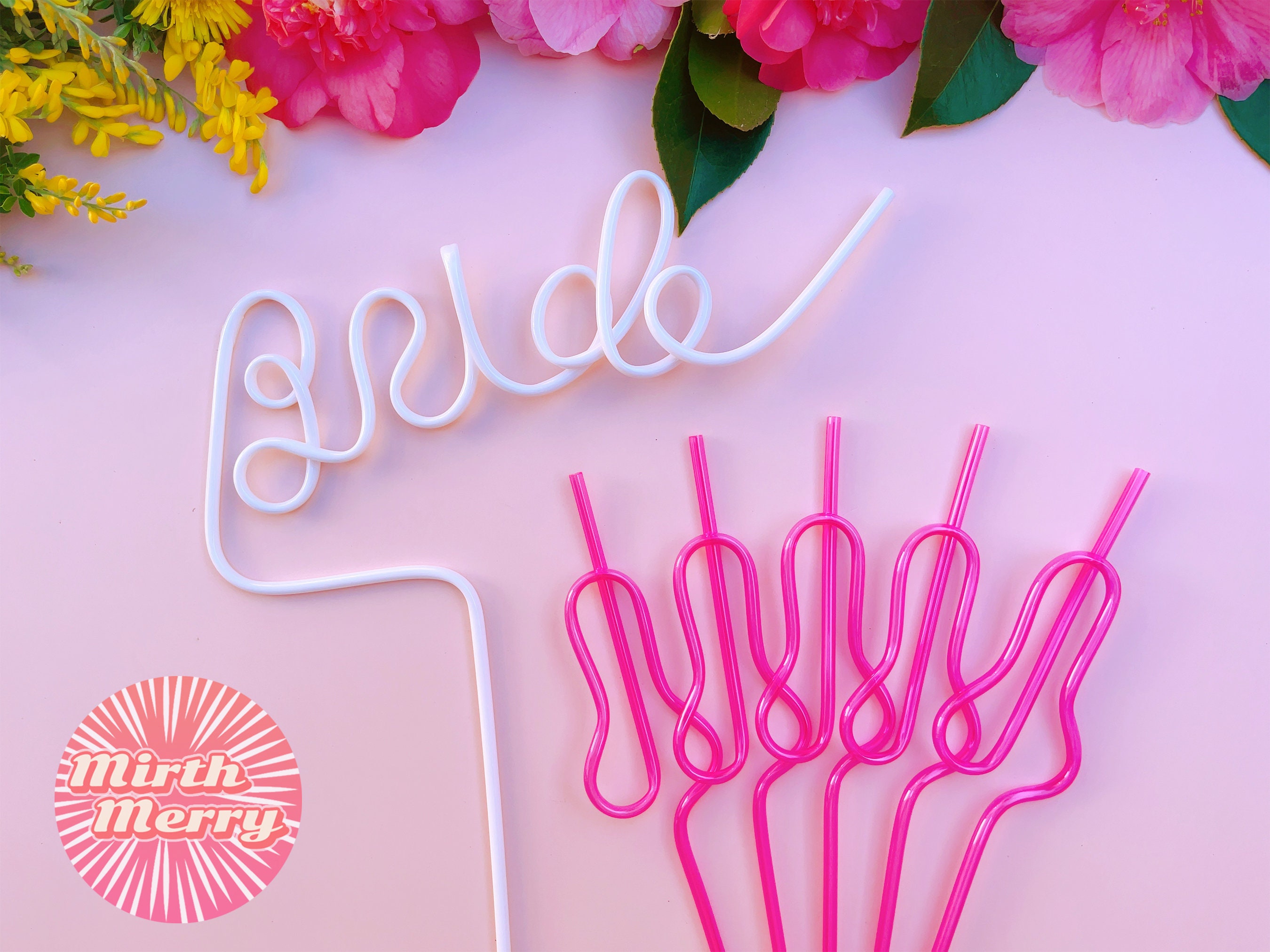 Hot Pink Swirly Penis Straw Bride Straw Bachelorette Party - Etsy Australia
