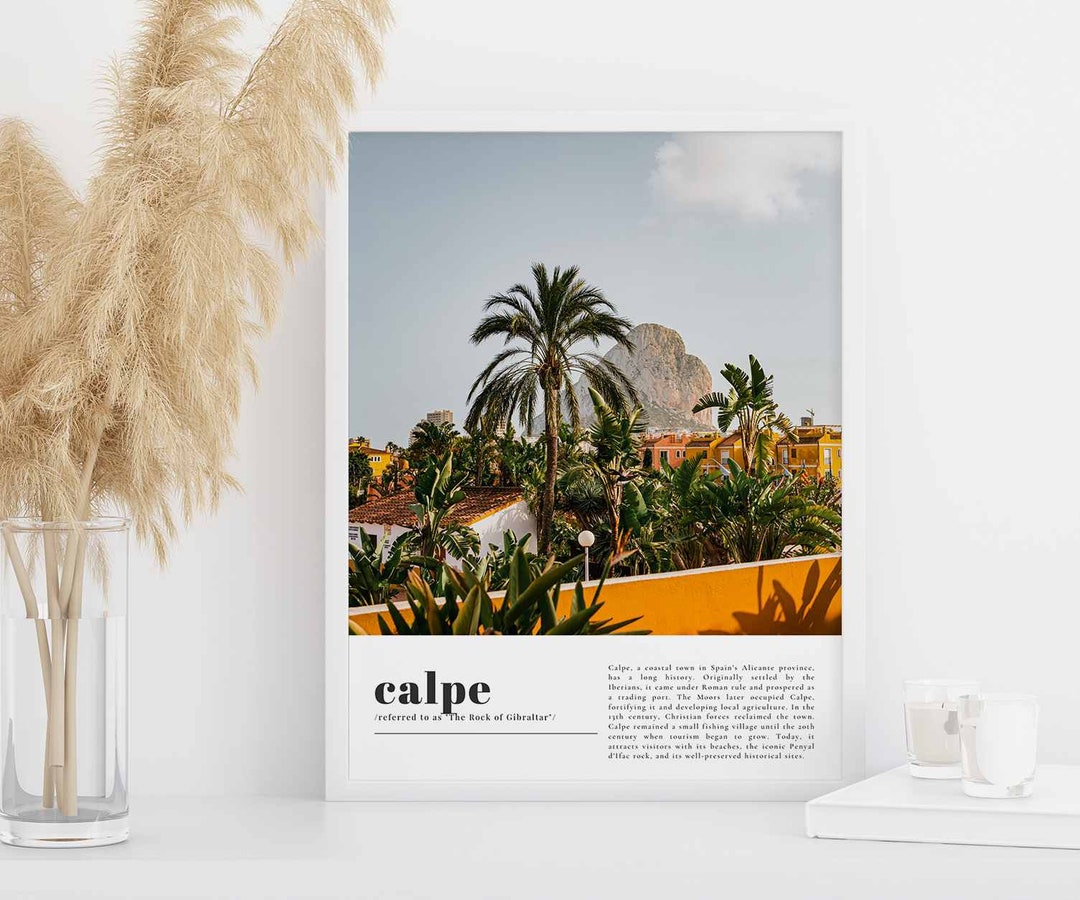 Calpe Travel Print, Calpe Art, Calpe Wall Art, Calpe Artwork, Calpe Art ...