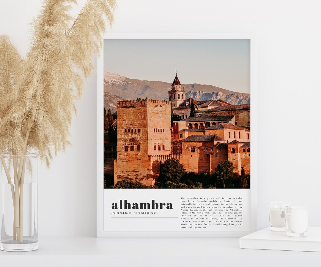 Alhambra Travel Print Wall Art Alhambra Photo Alhambra Wall Hanging ...